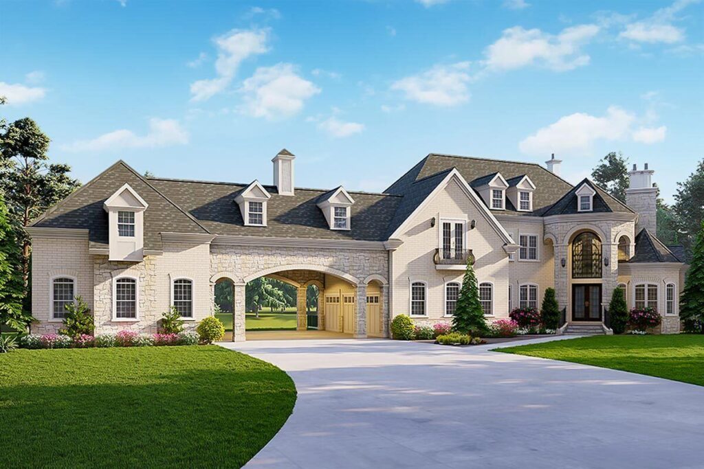 European Estate Home with Porte Cochere and Lower Level Expansion ...