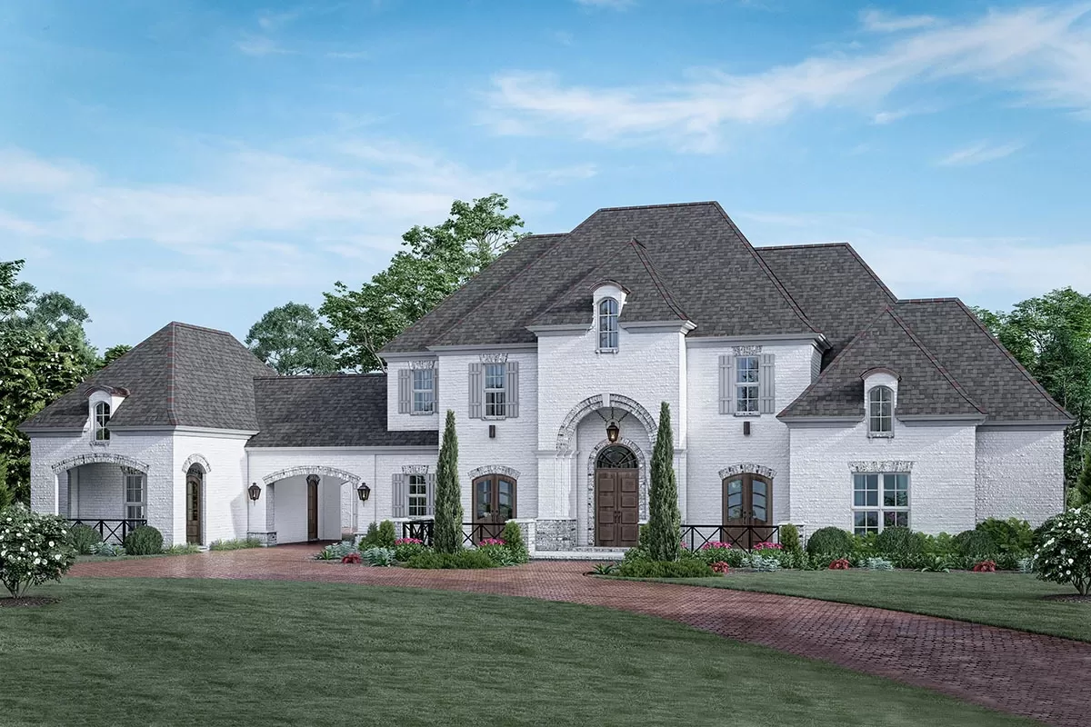 Exclusive Brick-clad House Plan with Mother-in-Law Suite (Floor Plan ...
