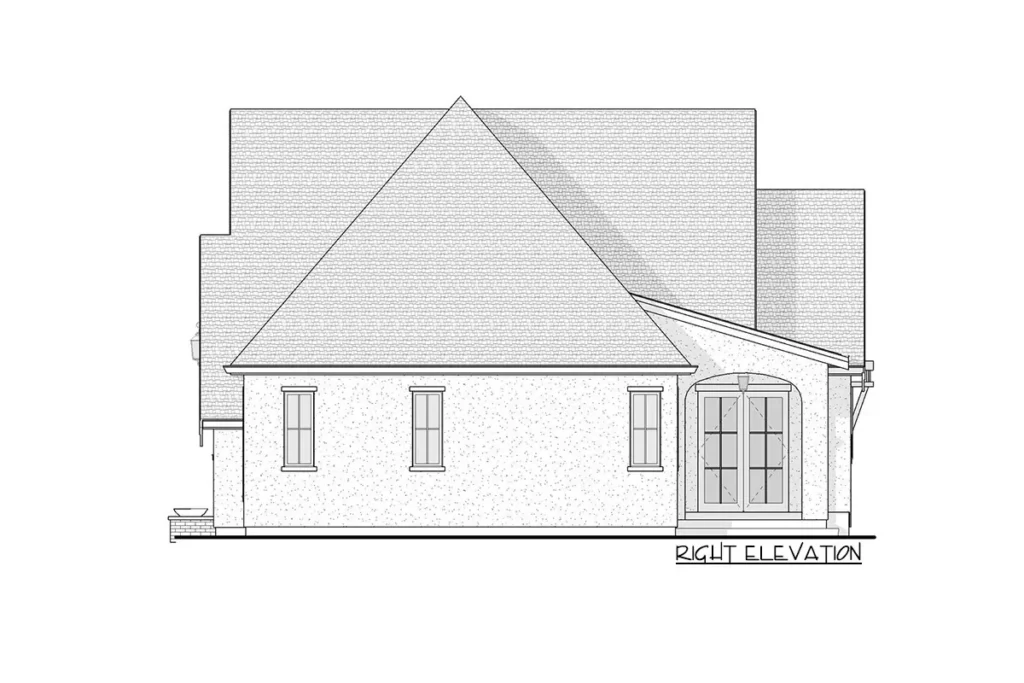 Two-Story European Home Plan with Main-level Master Bedroom (Floor Plan ...