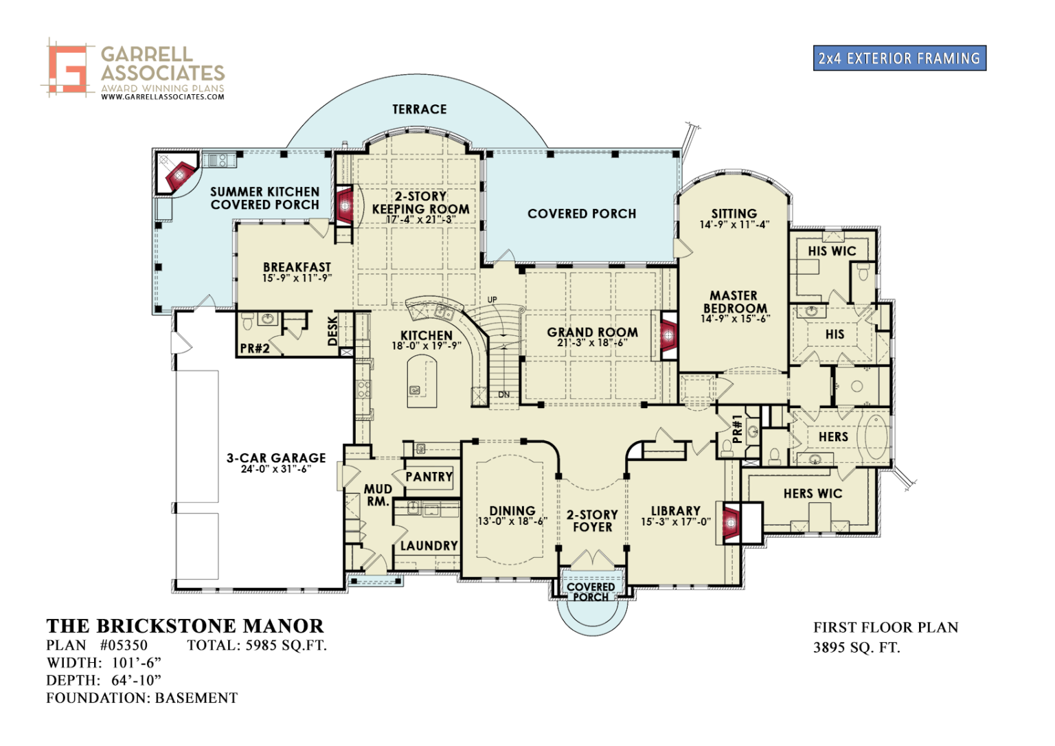 Brickstone Manor House Plan (Floor Plan) - Luxe Dreamer