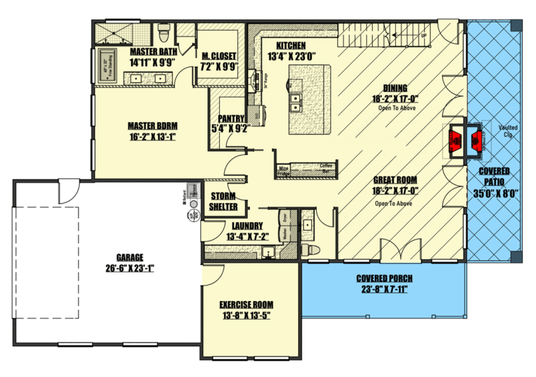 Barndo-Style House Plan with 2-Story Open Floor Plan and a 2-Car Side ...