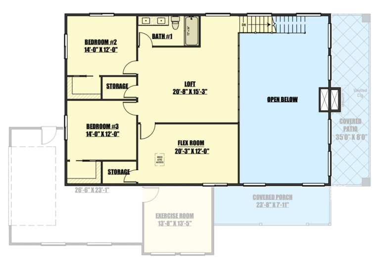 Barndo-Style House Plan with 2-Story Open Floor Plan and a 2-Car Side ...