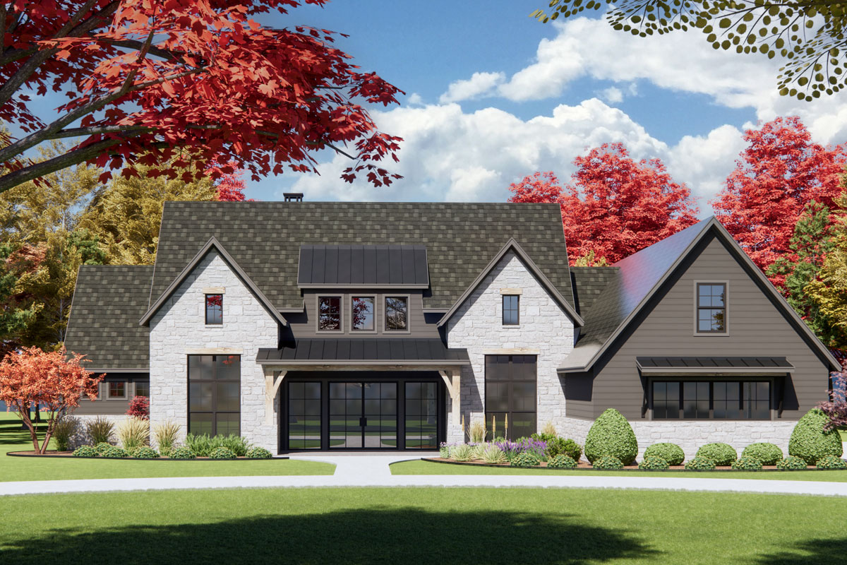 Transitional House Plan with 4 Beds and Outdoor Living Space - 3697 Sq ...