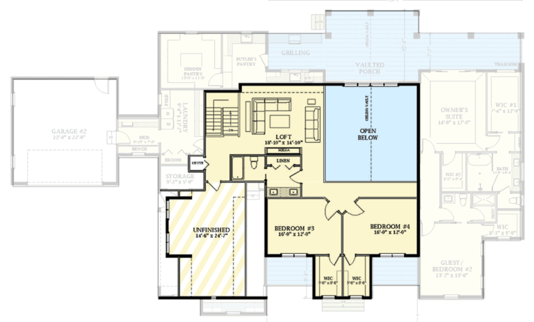 4-Bedroom House Plan with Two Story Great Room and Laundry Chute - 4225 ...