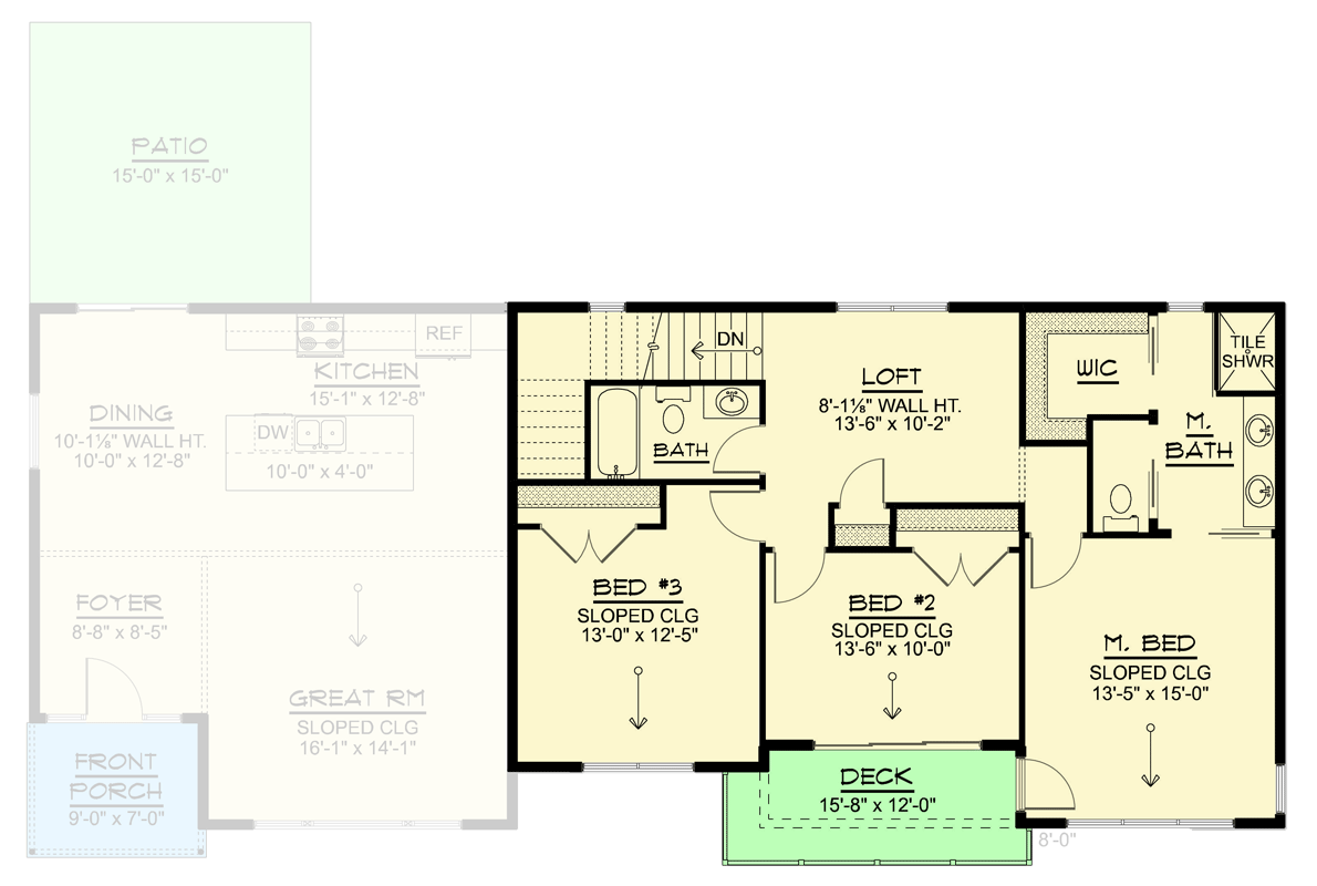 Contemporary 3-Bedroom House Plan with Loft and Spacious Garage (Floor ...