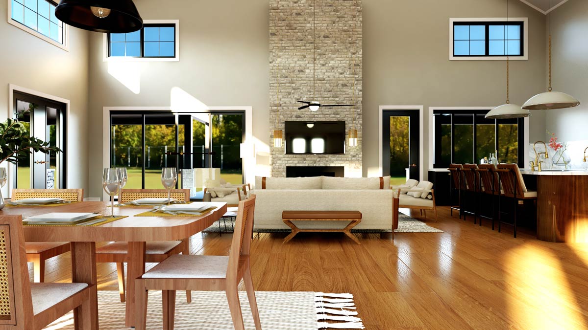 3-Bedroom Transitional Barndominium-Style House Plan with Oversized ...