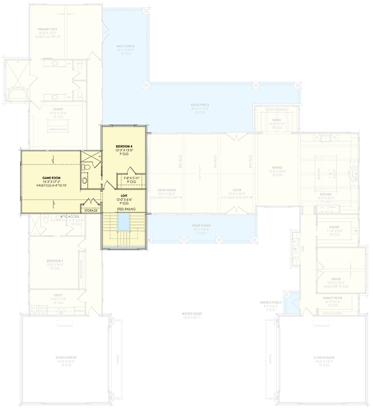 Luxurious Mountain Hill Country House Plan: 4 Beds, 4-Car Garage, Wrap ...