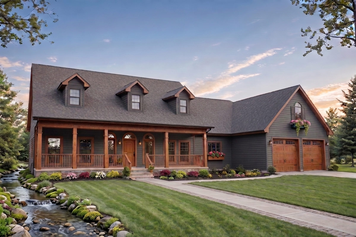 Three-Bedroom Ranch Farmhouse House Plan with Front Porch (Floor Plan ...